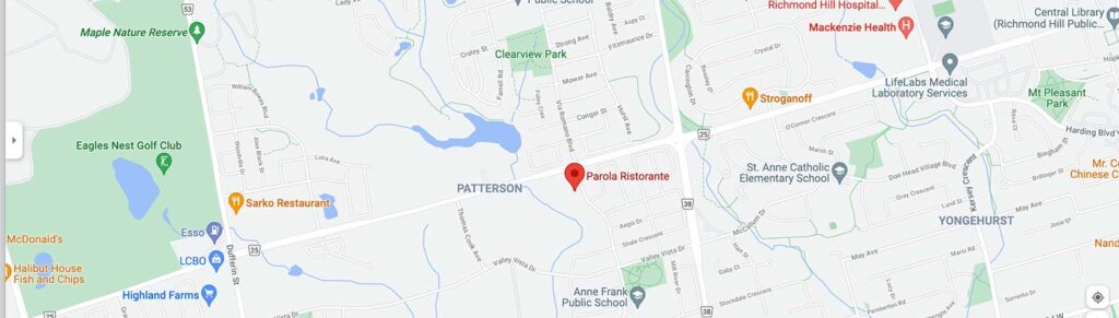 Parola Ristorante - Maple, ON | (905) 553-3003 | Main Menu